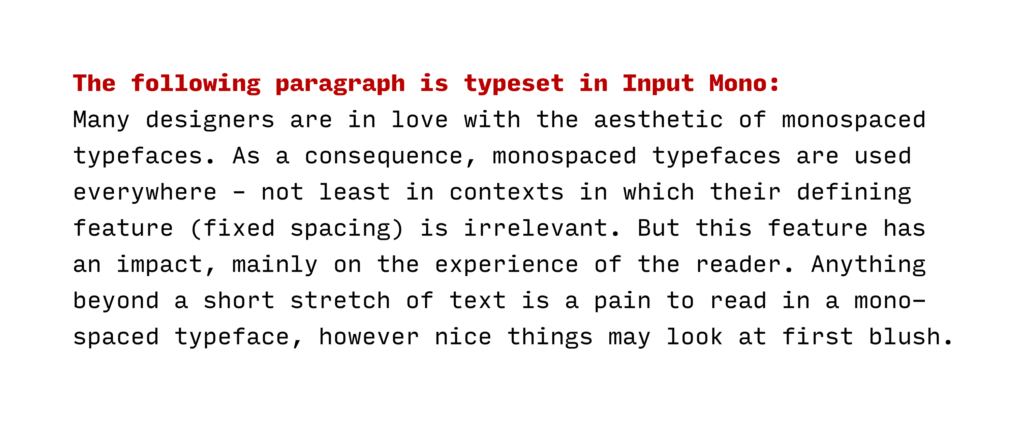 Same look, less pain: Proportionally spaced typefaces with a monospaced ...